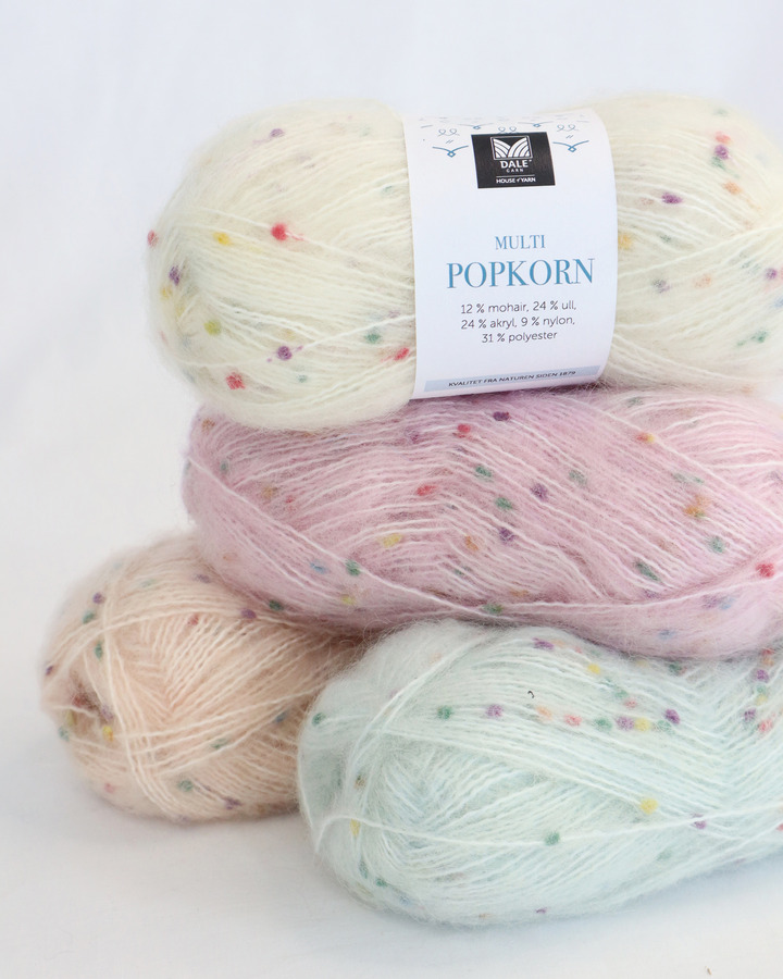 Garn Multi Popkorn 50g - Ullgarn - Mohairgarn - Vit - Dale Garn ...