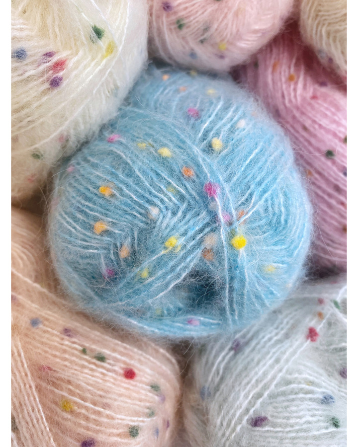 Garn Multi Popkorn 50g - Ullgarn - Mohairgarn - Vit - Dale Garn ...