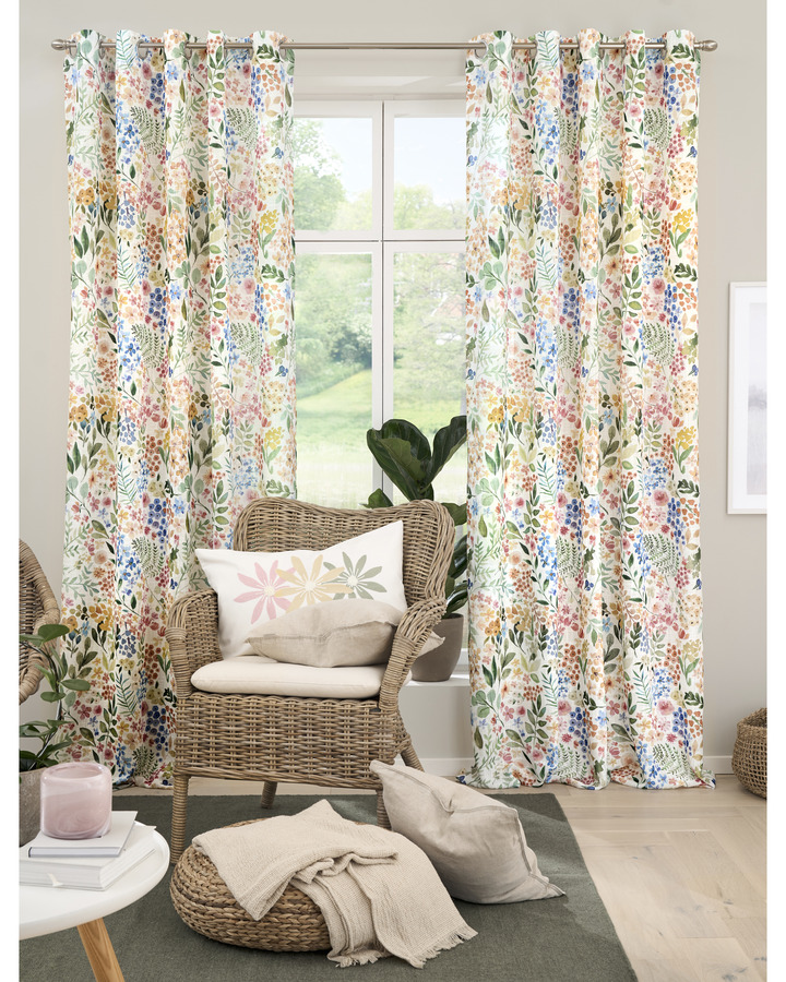 Rengasverho kukallinen Ida 2/pak - Multi - Linea | Lineakauniskoti.fi